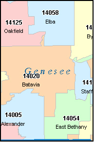 GENESEE County, New York Digital ZIP Code Map