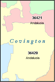 COVINGTON County, Alabama Digital ZIP Code Map