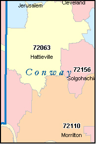 Conway Arkansas Zip Code Map - United States Map
