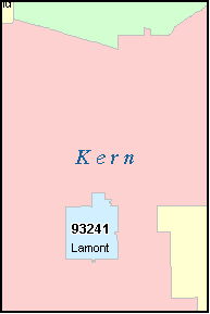 KERN County, California Digital ZIP Code Map