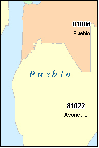 Pueblo Colorado Zip Code Map