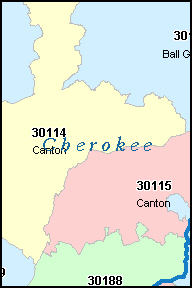 Cherokee County Zip Code Map - Map