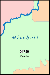 MITCHELL County, Georgia Digital ZIP Code Map
