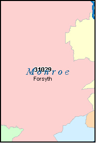 MONROE County, Georgia Digital ZIP Code Map