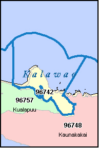 KALAUPAPA Hawaii, HI ZIP Code Map Downloads