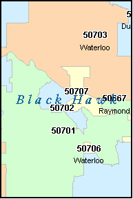 BLACK HAWK County, Iowa Digital ZIP Code Map