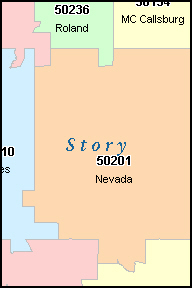 STORY County, Iowa Digital ZIP Code Map