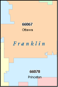 FRANKLIN County, Kansas Digital ZIP Code Map