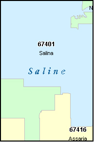 SALINE County, Kansas Digital ZIP Code Map