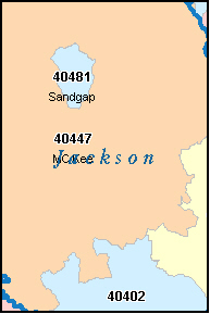 JACKSON County, Kentucky Digital ZIP Code Map