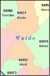 WALDO County, Maine Digital ZIP Code Map