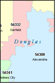 DOUGLAS County, Minnesota Digital ZIP Code Map