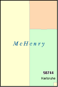 MCHENRY County, North Dakota Digital ZIP Code Map