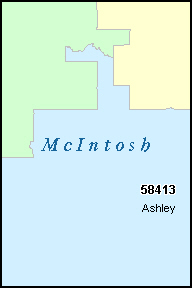 MCINTOSH County, North Dakota Digital ZIP Code Map