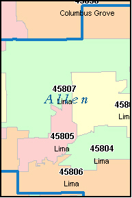 Allen County Ohio Road Map