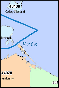 ERIE County, Ohio Digital ZIP Code Map