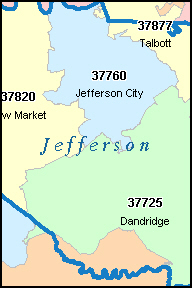 Jefferson County Zip Code Map - Map