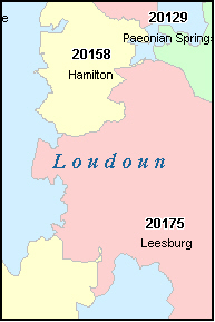 LOUDOUN County, Virginia Digital ZIP Code Map