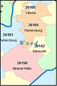 WOOD County, West Virginia Digital ZIP Code Map